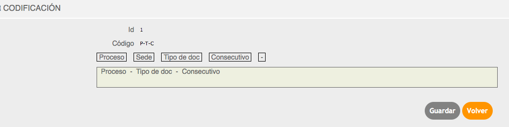 Parametriza la estructura para los códigos de la documentación