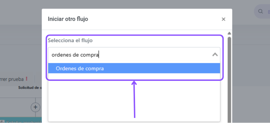 Cómo configurar el paso tipo Iniciar otro flujo en flow